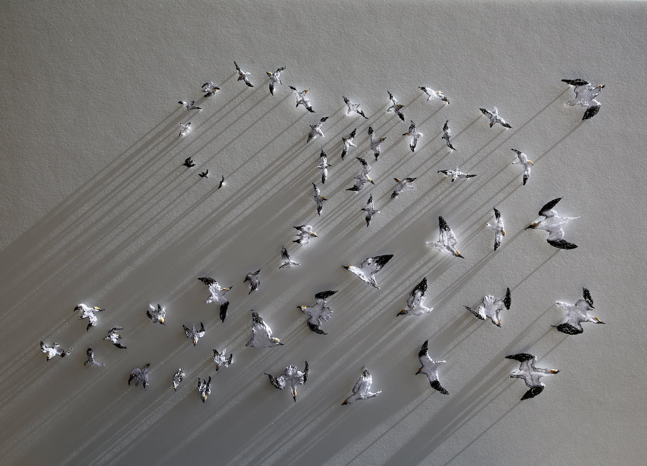 Insatiable Gannets 3D Thread Sculpture. #2 – Cathy Jane Designs